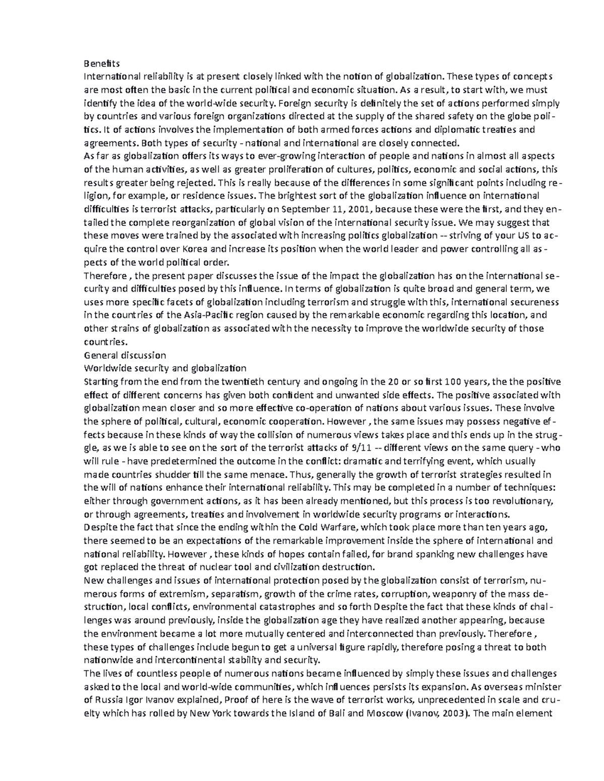 International Insecurity and the Use of Force of September 111 ...