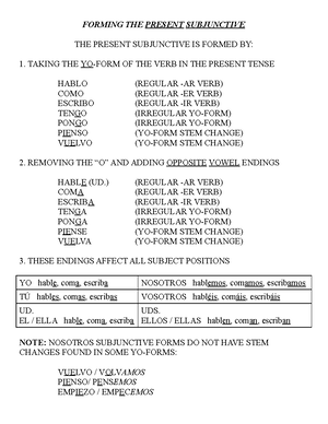 Doubt - Handouts - SITUATIONS FOR THE SUBJUNCTIVE: DOUBT, UNCERTAINTY ...