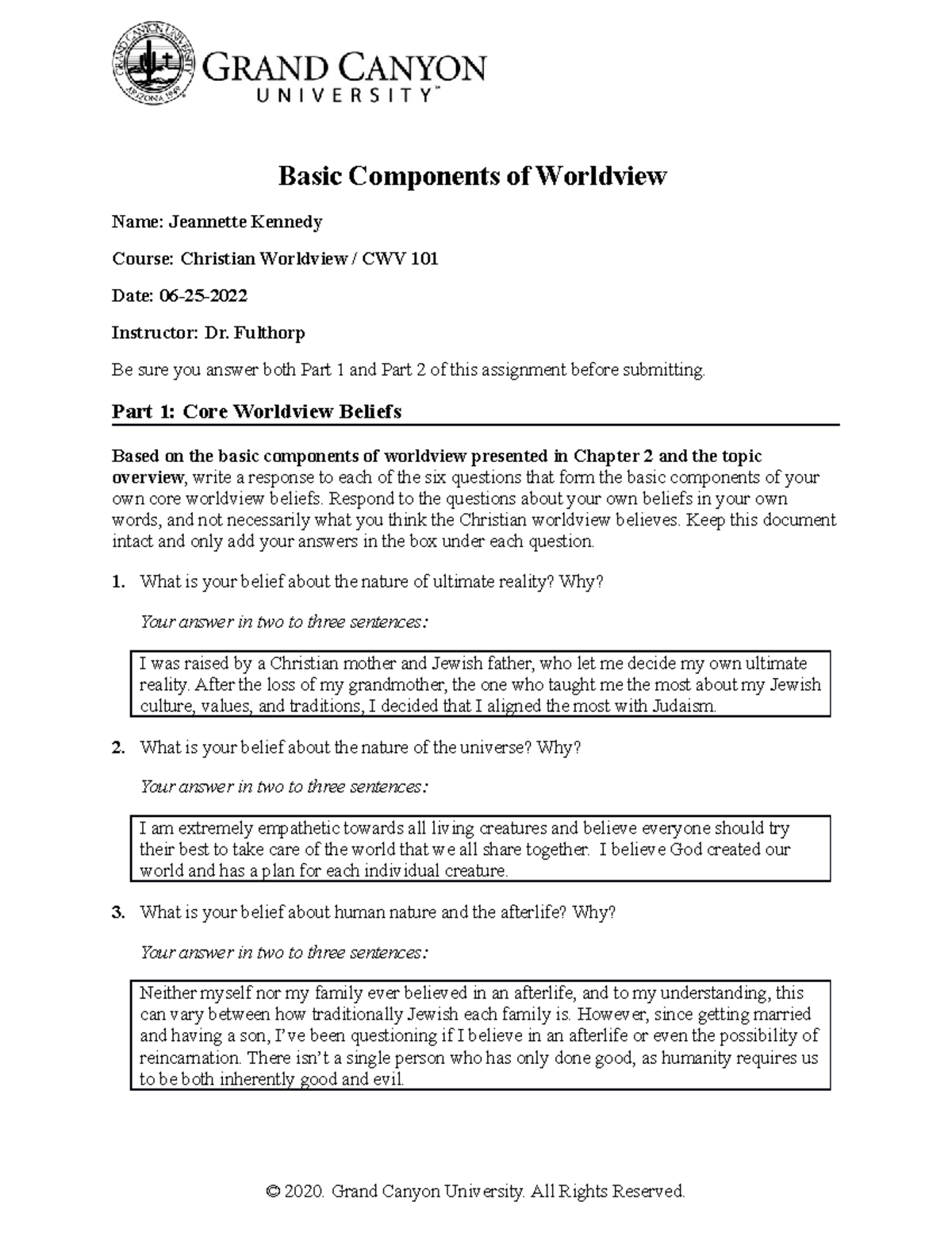 Basic Components of Worldview CWV 101 - Basic Components of Worldview ...