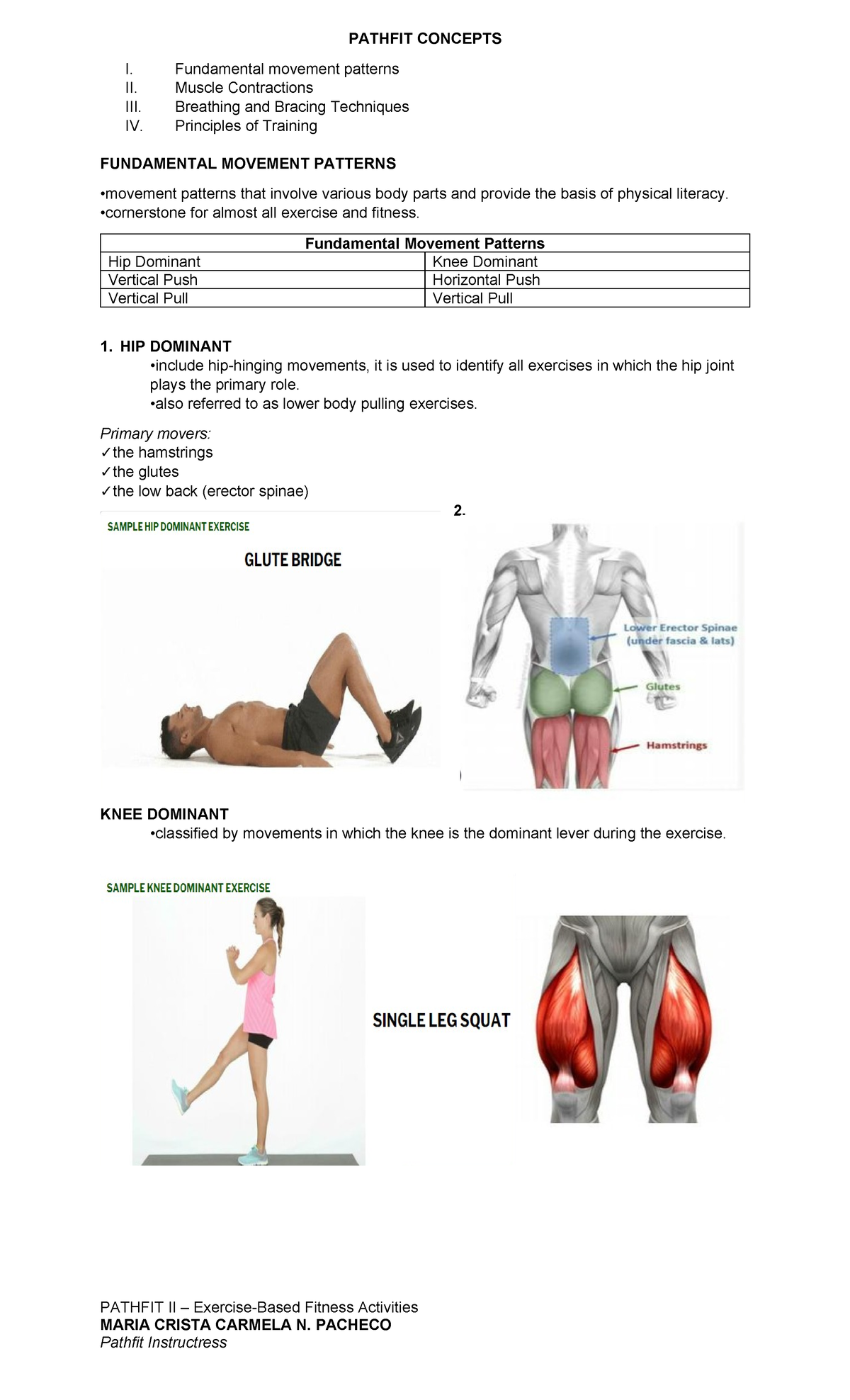 Exercise-based Pathfit Concepts - PATHFIT CONCEPTS I. Fundamental ...