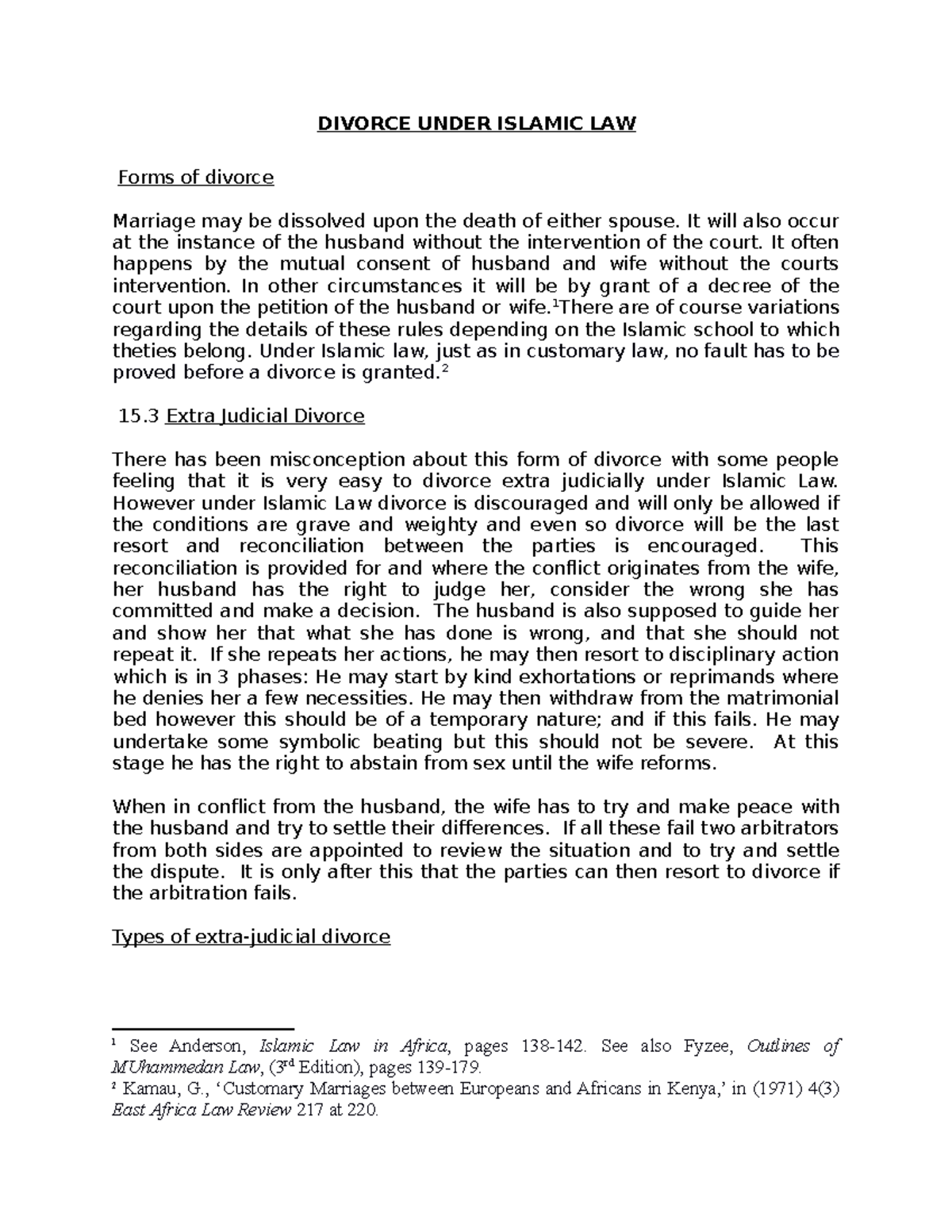 Divorce Under Islamic LAW - DIVORCE UNDER ISLAMIC LAW Forms of divorce ...