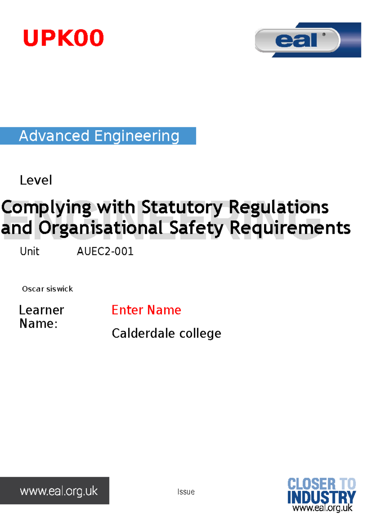 Lvl 2 001 questions final - Advanced Engineering Level 2 ENGINEERING ...
