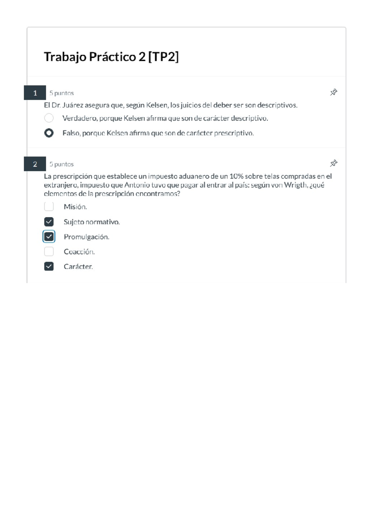 Introduccion AL Derecho TP2 75% - Introducción al Derecho - Studocu