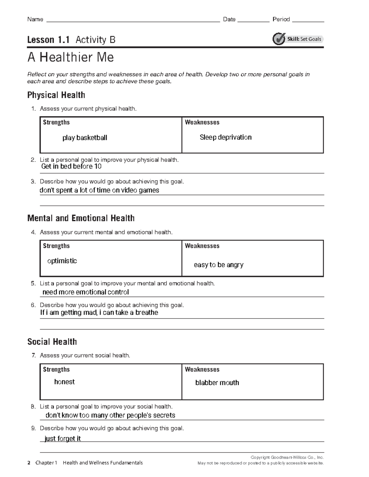 Healthier Me WS. pdf-1 - cnm - 2 Chapter 1 Health and Wellness ...