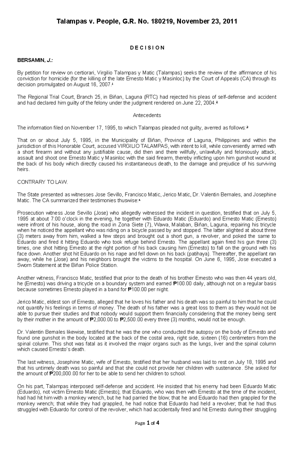 Talampas-VS- People - to read - Talampas v. People, G. No. 180219 ...