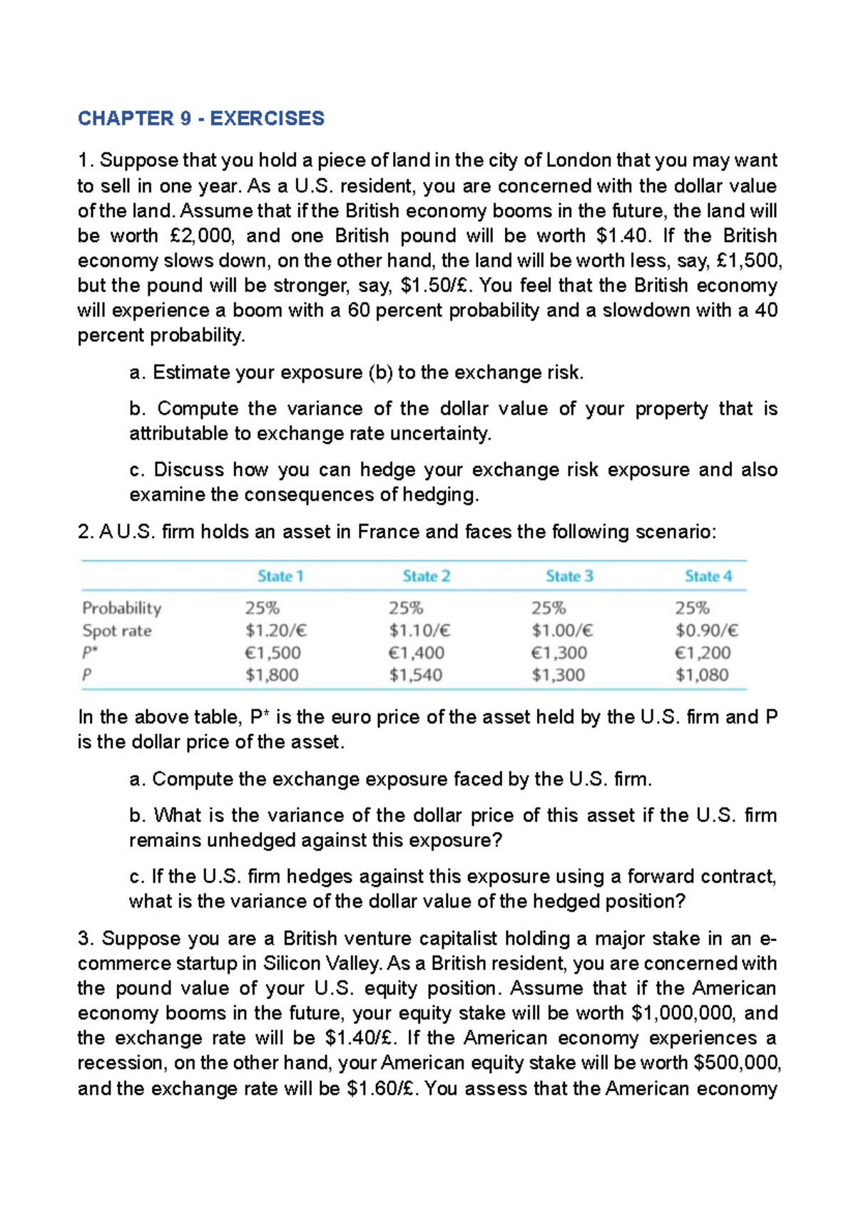 Exercises Chapter 9 - vẻve - CHAPTER 9 - EXERCISES Suppose that you hold a piece of land in the ...