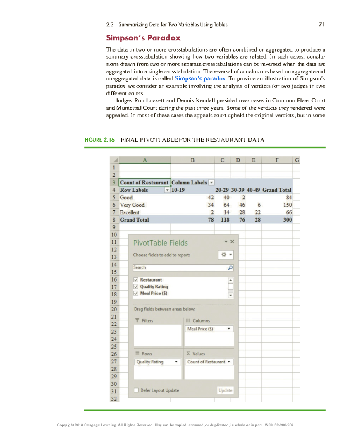 Chapter 2 Excerpt(1) 4 - Ch 2 - 2 Summarizing Data for Two Variables Using Tables 71 Simpson’s ...