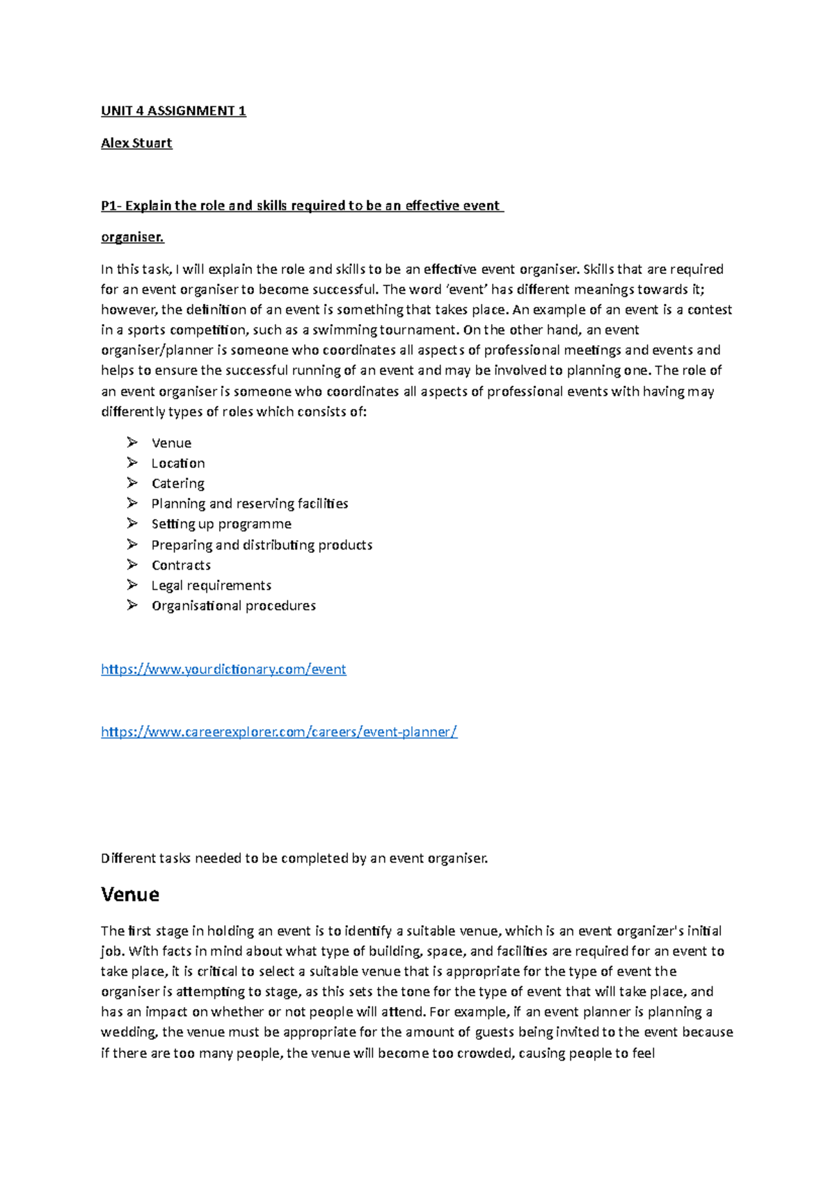 UNIT 4 Assignment 1 v2 - 100% - UNIT 4 ASSIGNMENT 1 Alex Stuart P1 ...