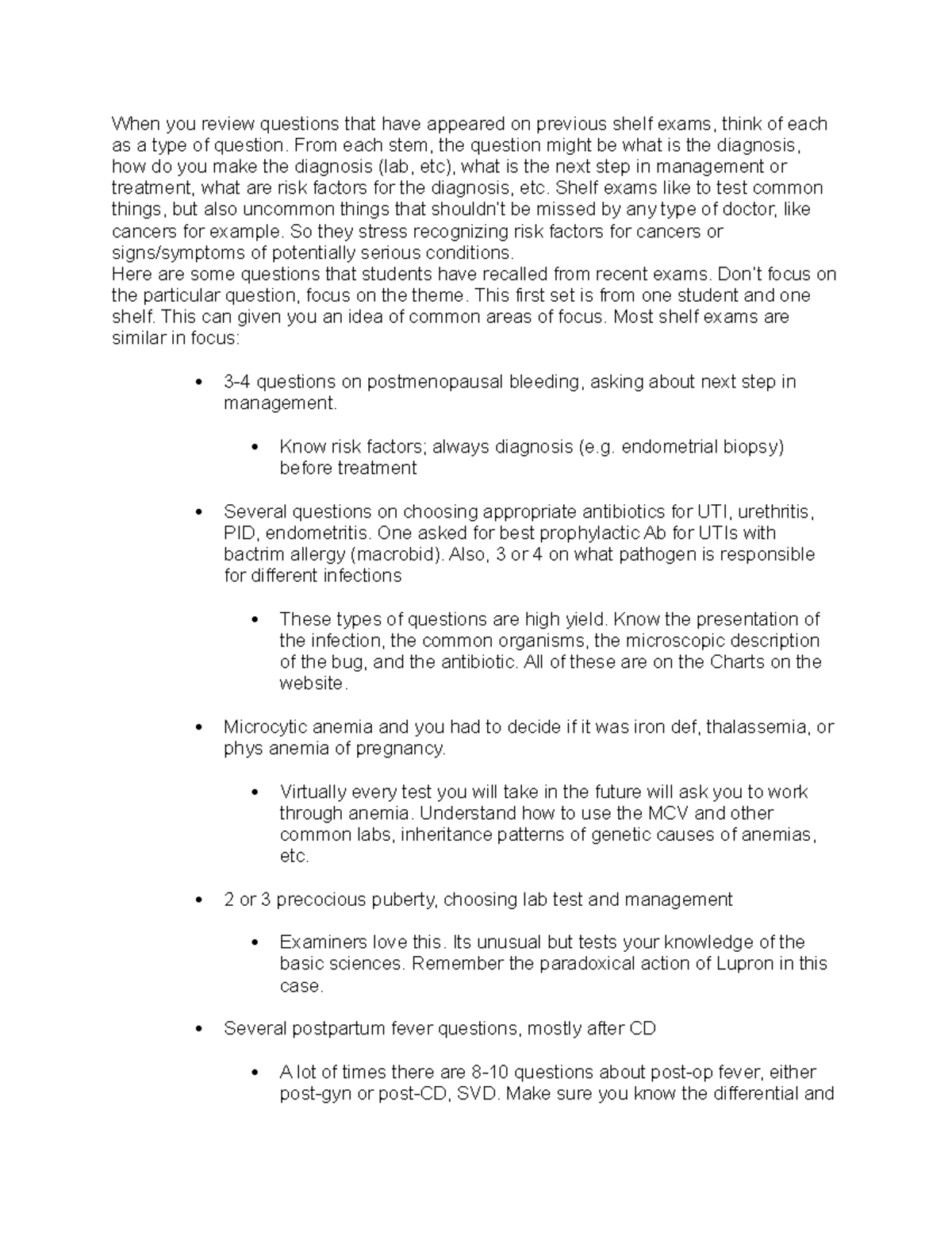 Obgyn Shelf Review - When you review questions that have appeared on ...