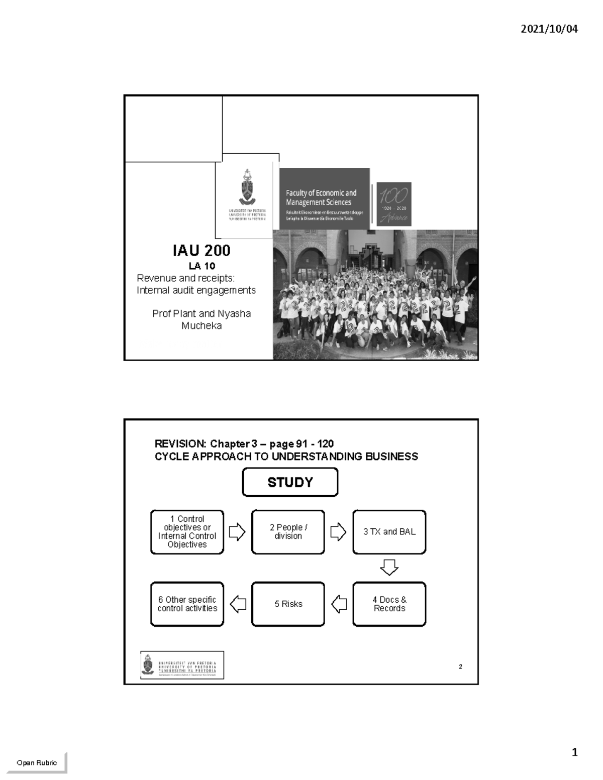 IAU200 2021 LA10 Revenue and receipts slides - 1 IAU 200 ####### LA 10 ...