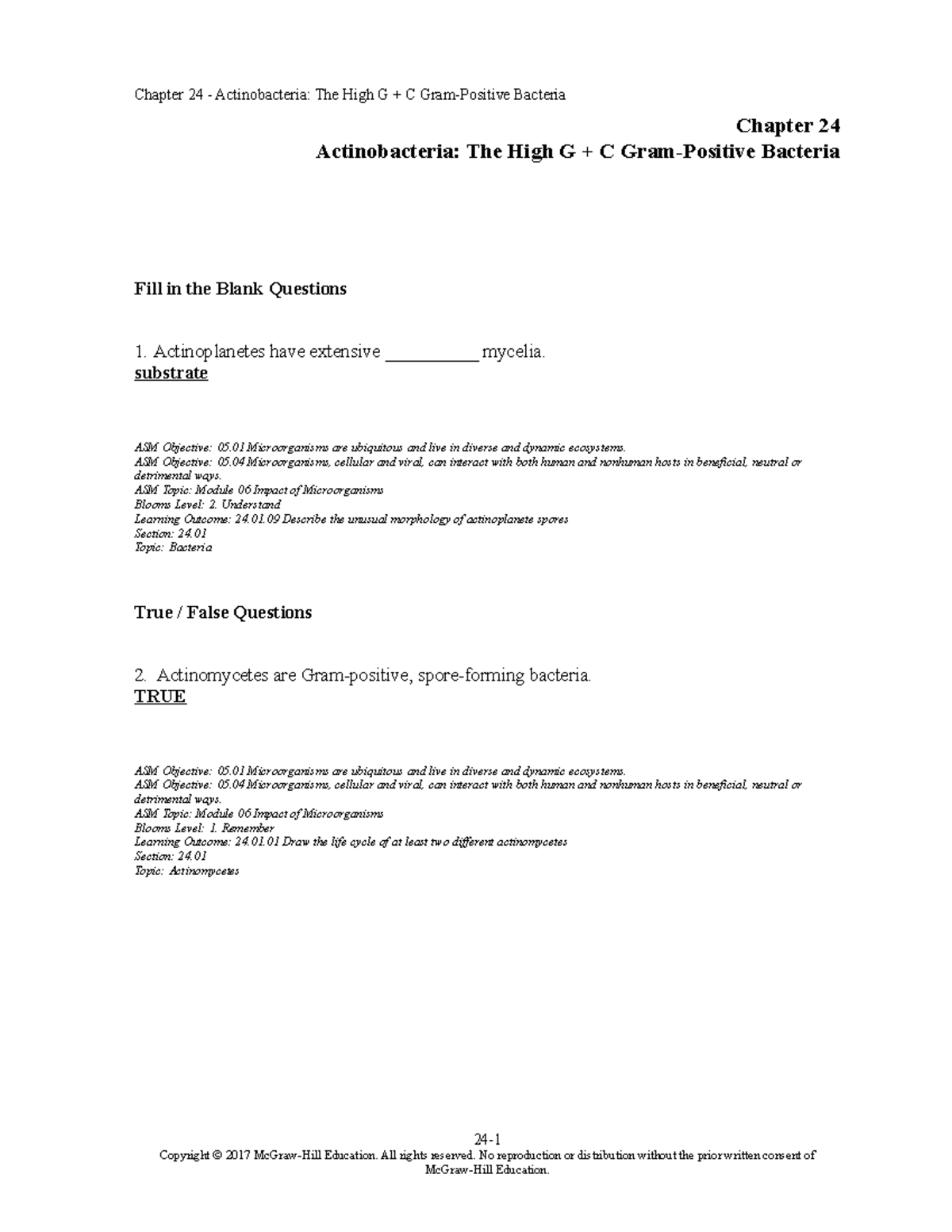 Chap024 - Prescotts 10th Ed. - Chapter 24 Actinobacteria: The High G ...
