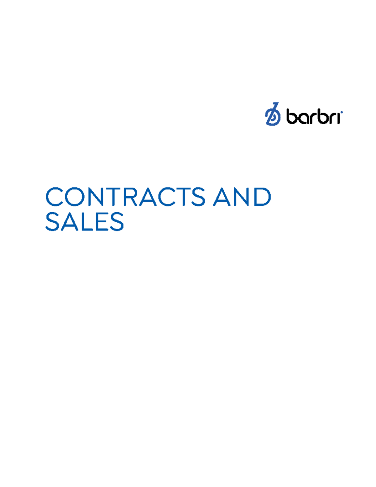 Contract outline bar - CONTRACTS AND SALES ii. CONTRACTS AND SALES b ...