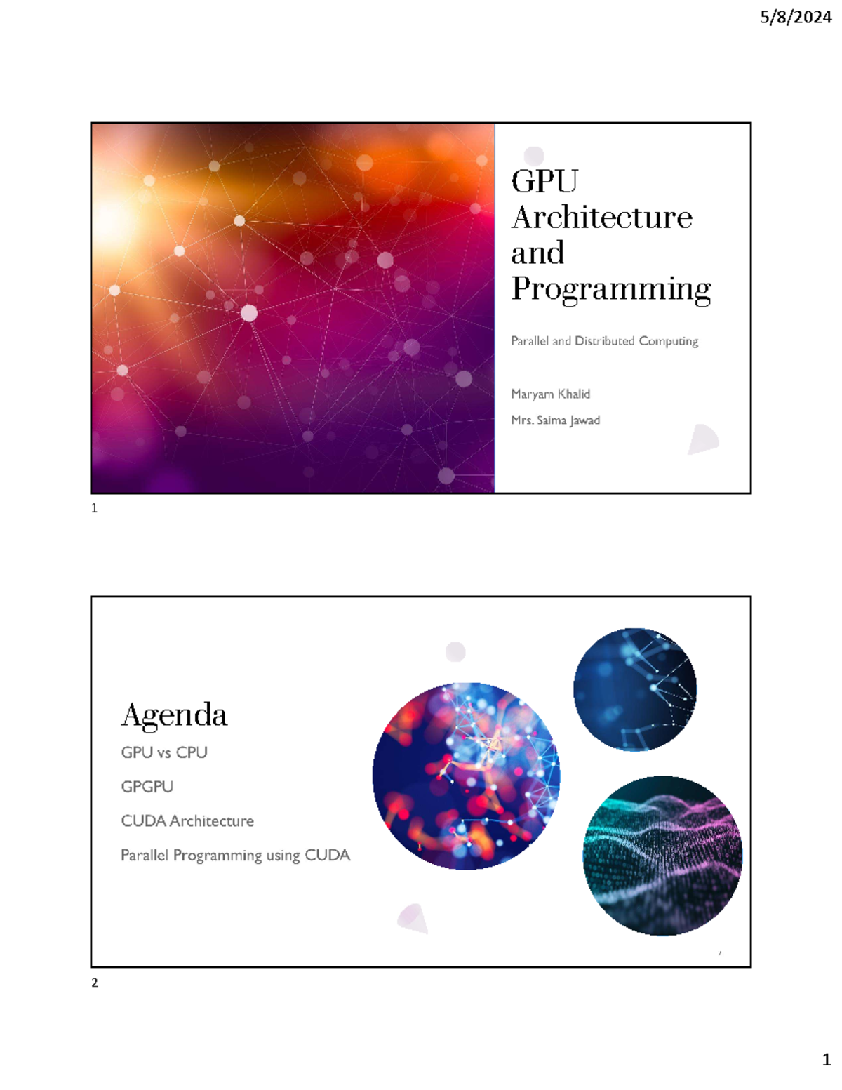 DC Lecture 06a GPU Architecture and Programming 05062024 095325 am - GPU Architecture and - Studocu