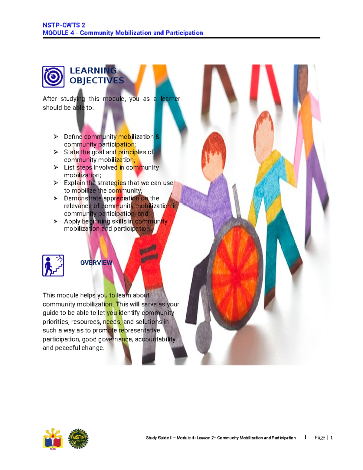 Study Guide 1 Module 4 Lesson 2 Mobilization Participation 1 - MODULE 4 ...