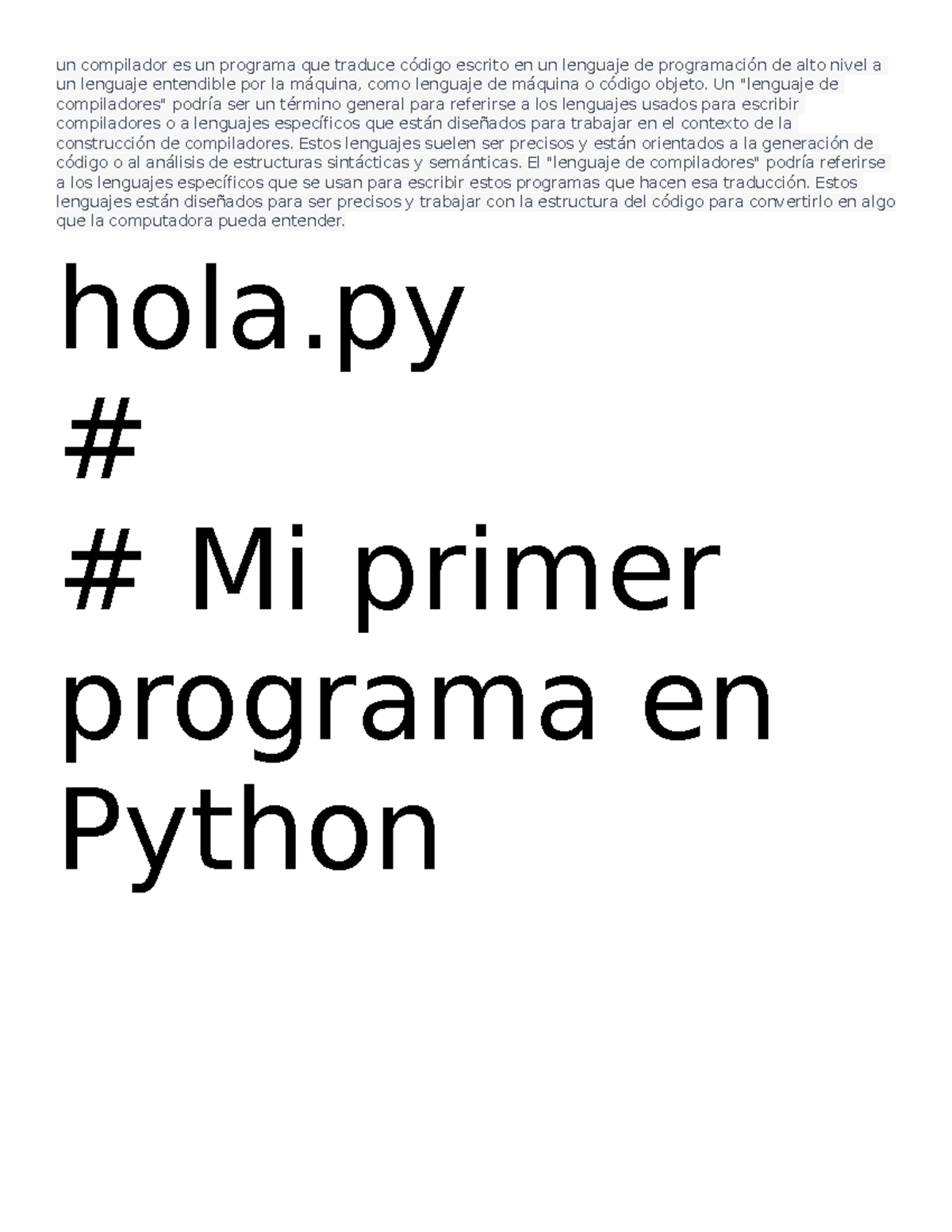 variables de python - un compilador es un programa que traduce código ...