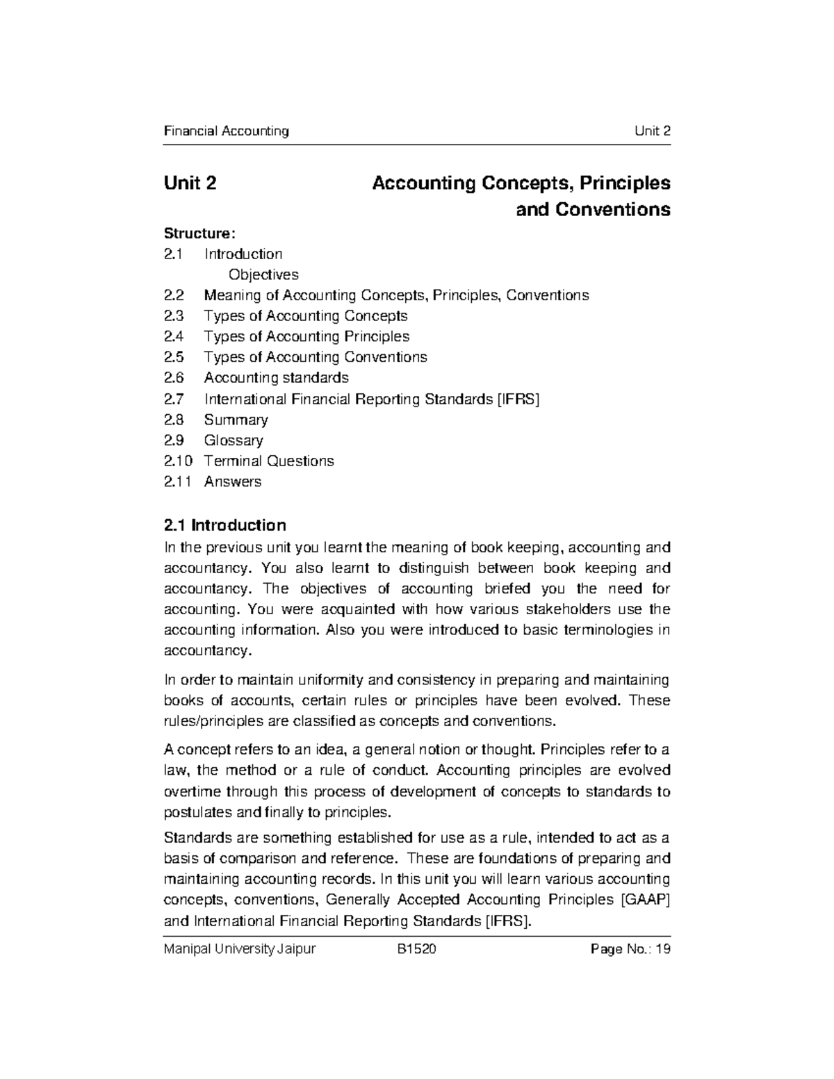 Unit 2-Accounting Concepts, Principles and Conventions - Unit 2 Accounting Concepts, Principles ...