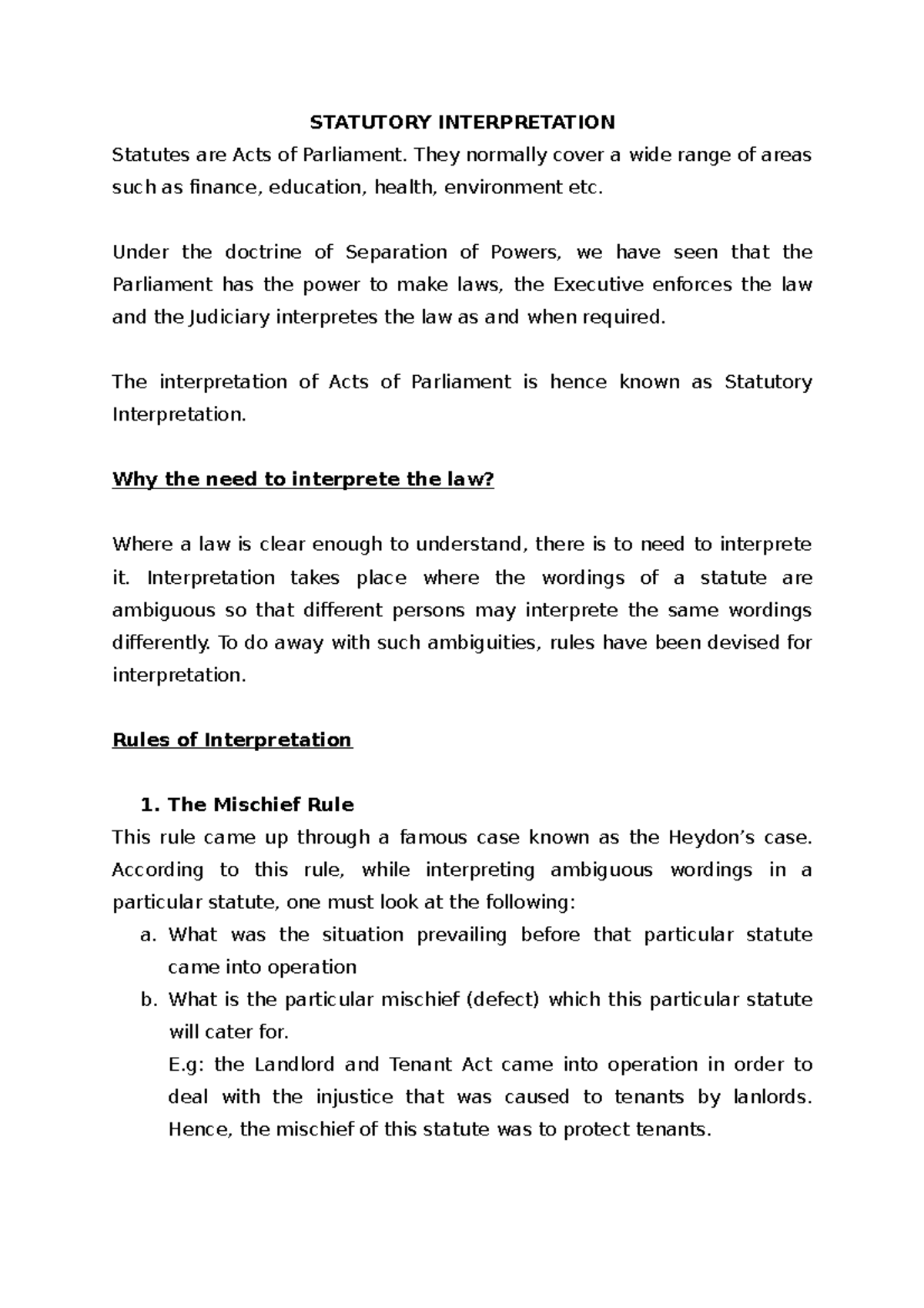 Statutory Interpretation - STATUTORY INTERPRETATION Statutes are Acts ...