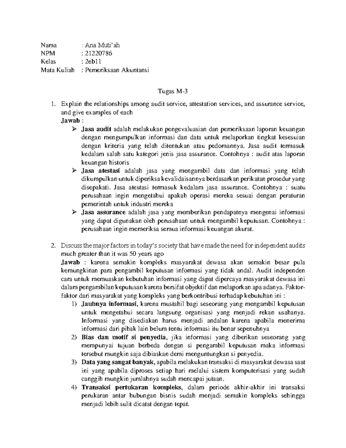 Ana Muti'ah 21220786 3EB11 Tugas M3 - Nama : Ana Muti’ah NPM : 21220786 ...