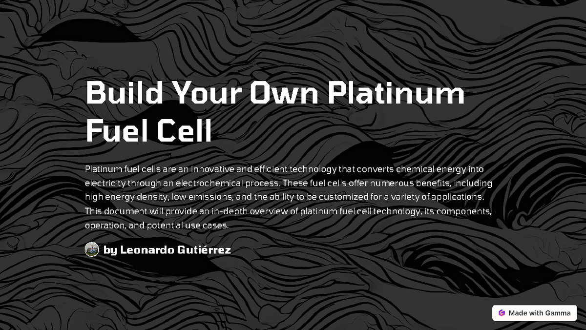 Untitled - Trabajando - Build Your Own Platinum Fuel Cell Platinum fuel ...