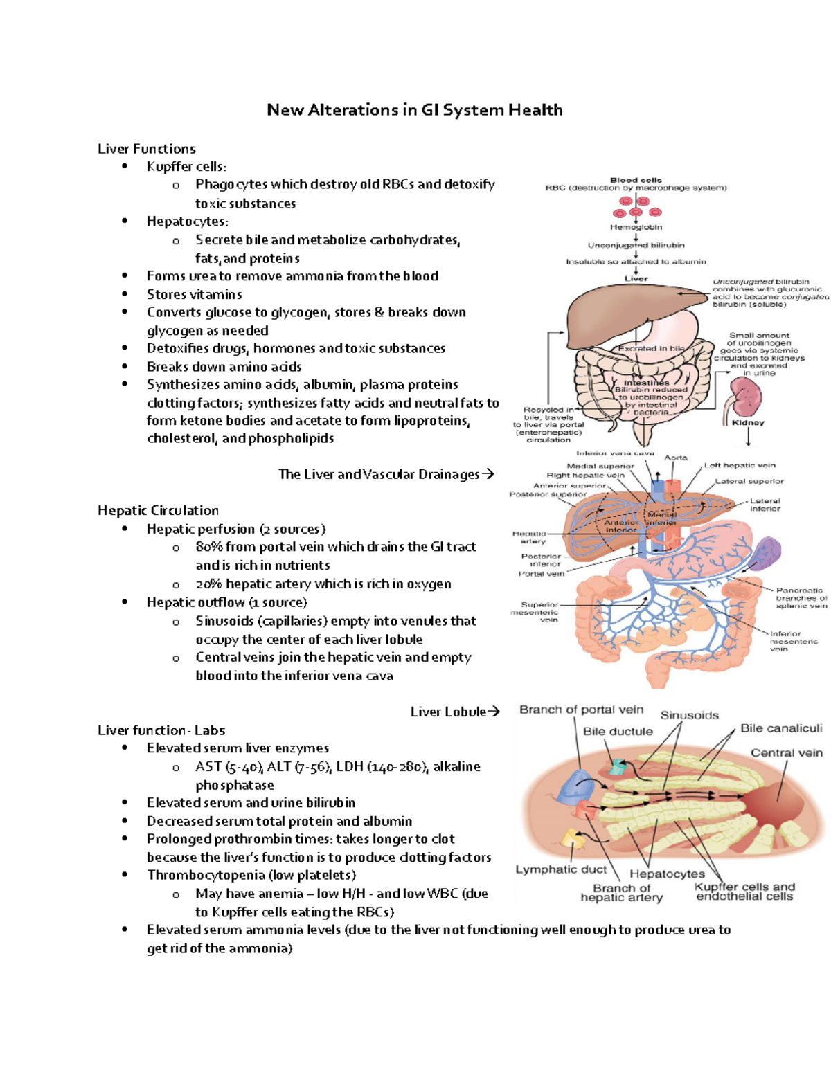 Alterations in GI System Health - 1370 o Pre: assess PT, PTT, Platelets ...