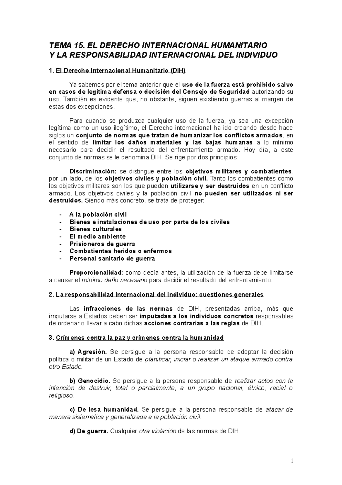 TEMA 15 internacional público - TEMA 15. EL DERECHO INTERNACIONAL ...