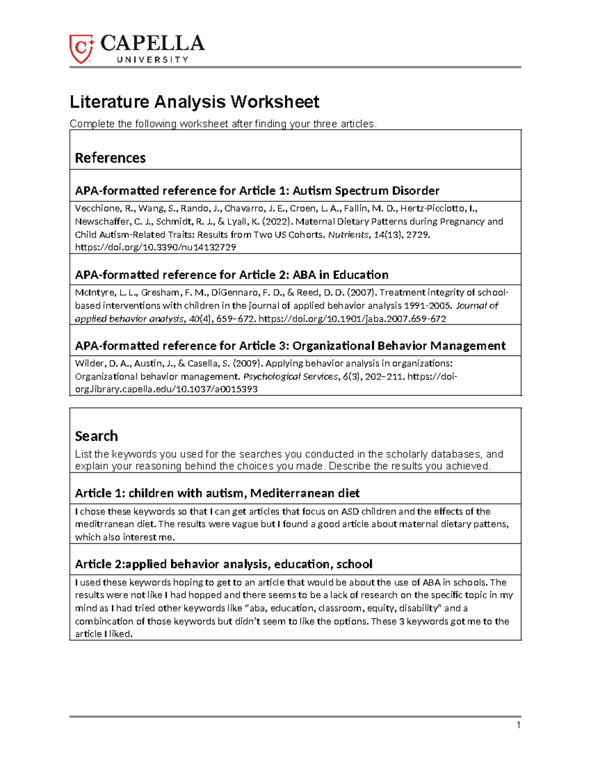 Cf literature analysis worksheet - Literature Analysis Worksheet ...