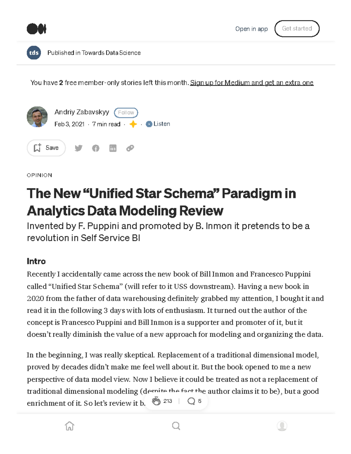 The New “Unified Star Schema” Paradigm in Analytics Data Modeling Review by Andriy Zabavskyy ...