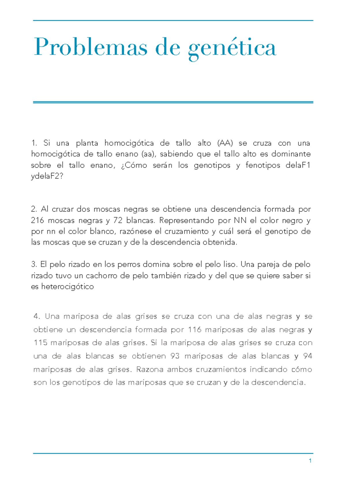 Problemas-de-genecc 81tica - Problemas de genética ! ! ! Una mariposa ...