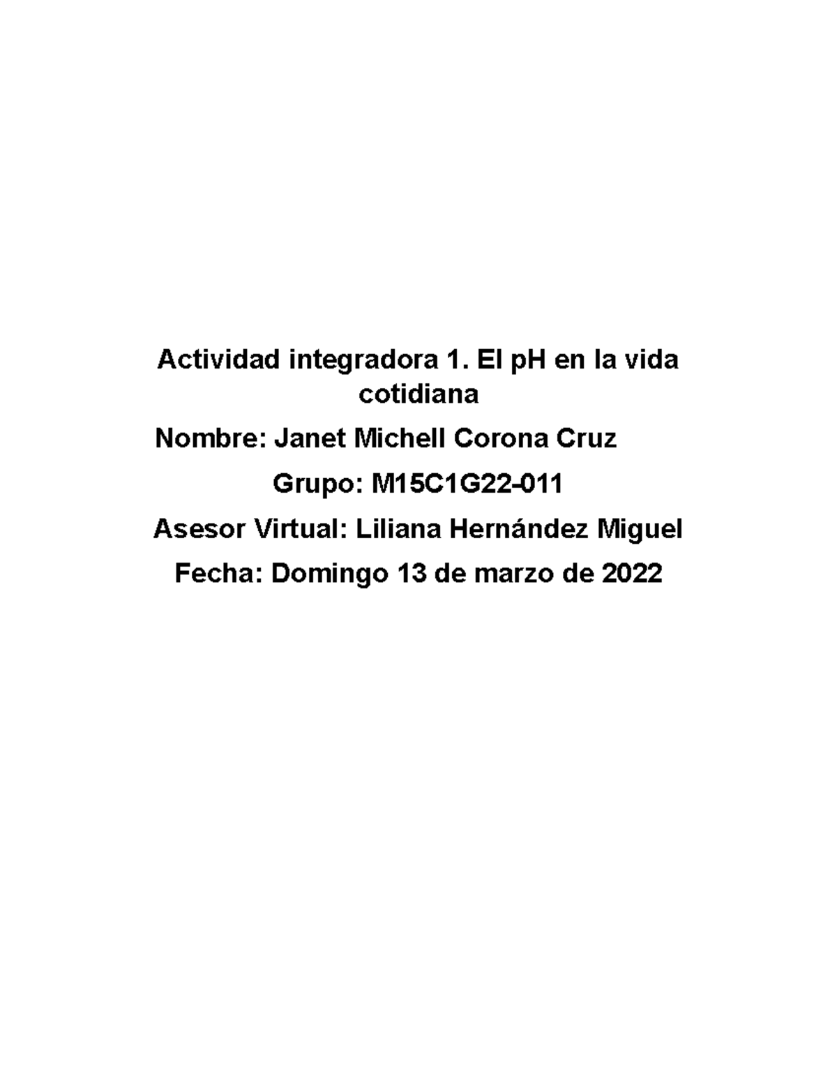 Janet Michell M15S1AI1 módulo 15 semana 1 actividad integradora 1 de prepa en línea Sep ...