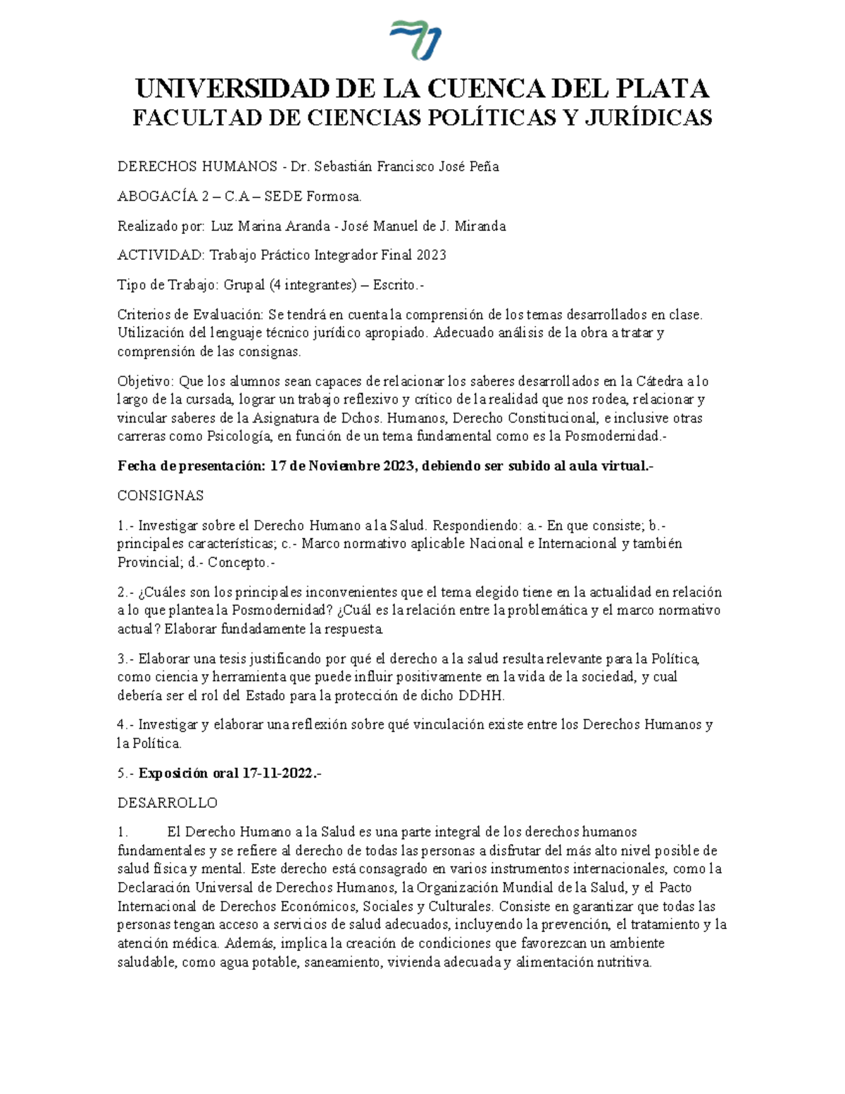 DD - nhjkl - DERECHOS HUMANOS - Dr. Sebastián Francisco José Peña ...