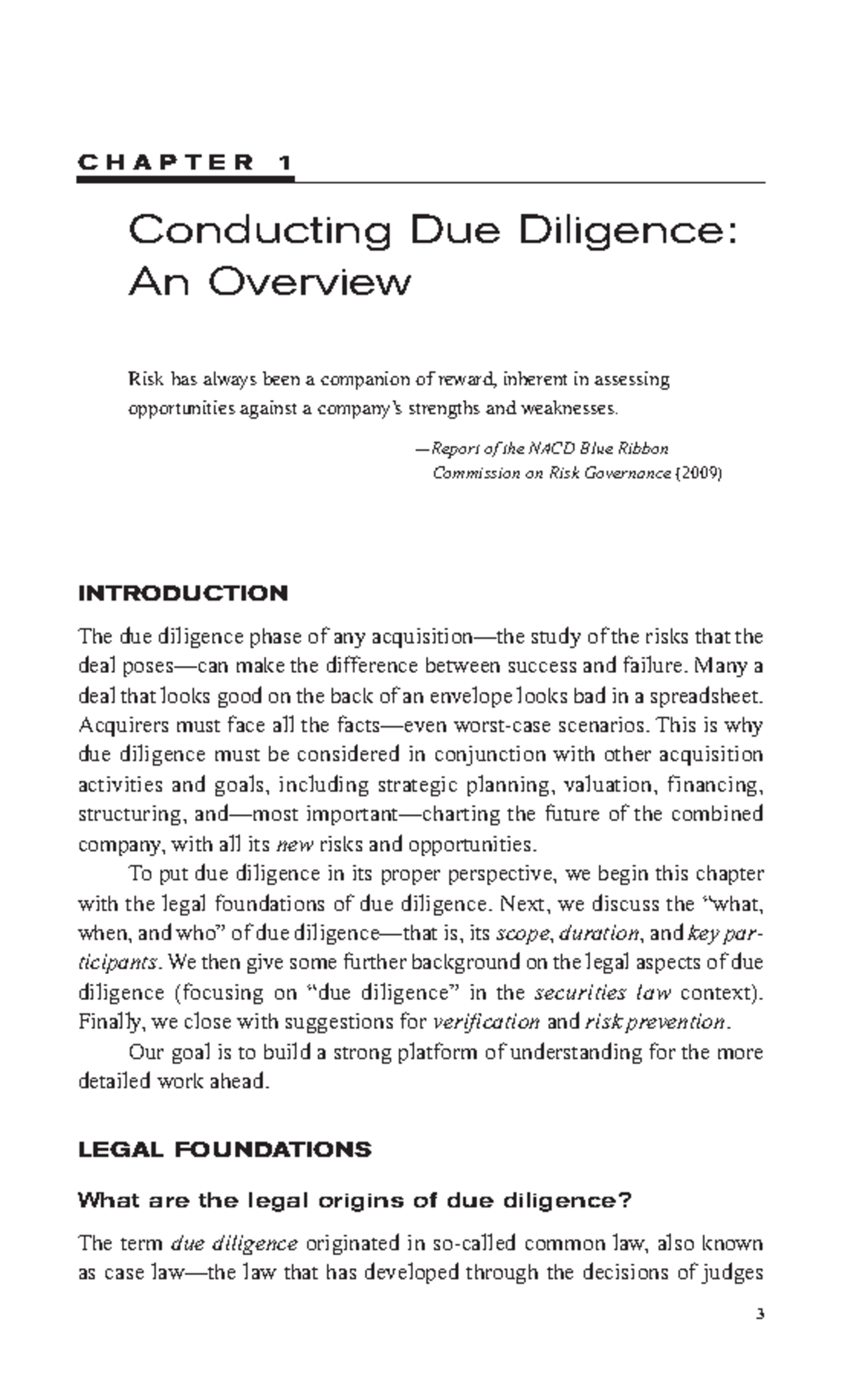 Ch1 - The Art of MA Due Diligence, (Alexandra Reed-Lajoux, Charles ...