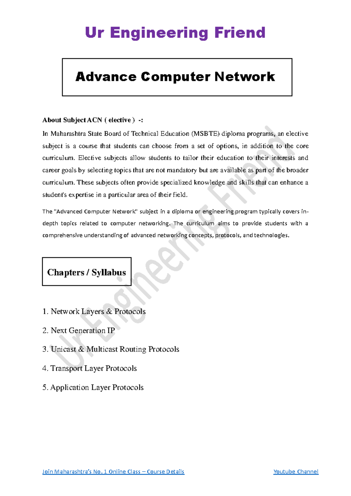 ACN Chapter 1 - Part 2 Notes by Ur Engineering Friend 1b7b1e32-9b65 ...