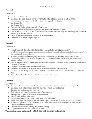 Exam 3 Study Guide - STUDY GUIDE FOR EXAM 3 Chapter 5 Be able to ...
