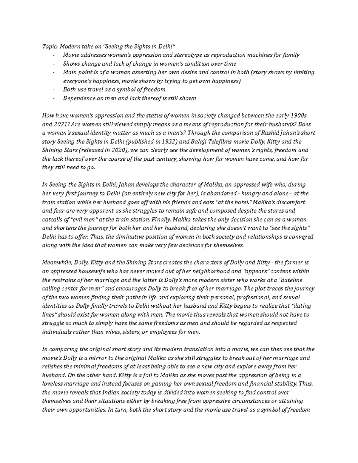 EN121 Post 5 - World Literature: Discussion Post - Topic: Modern take ...