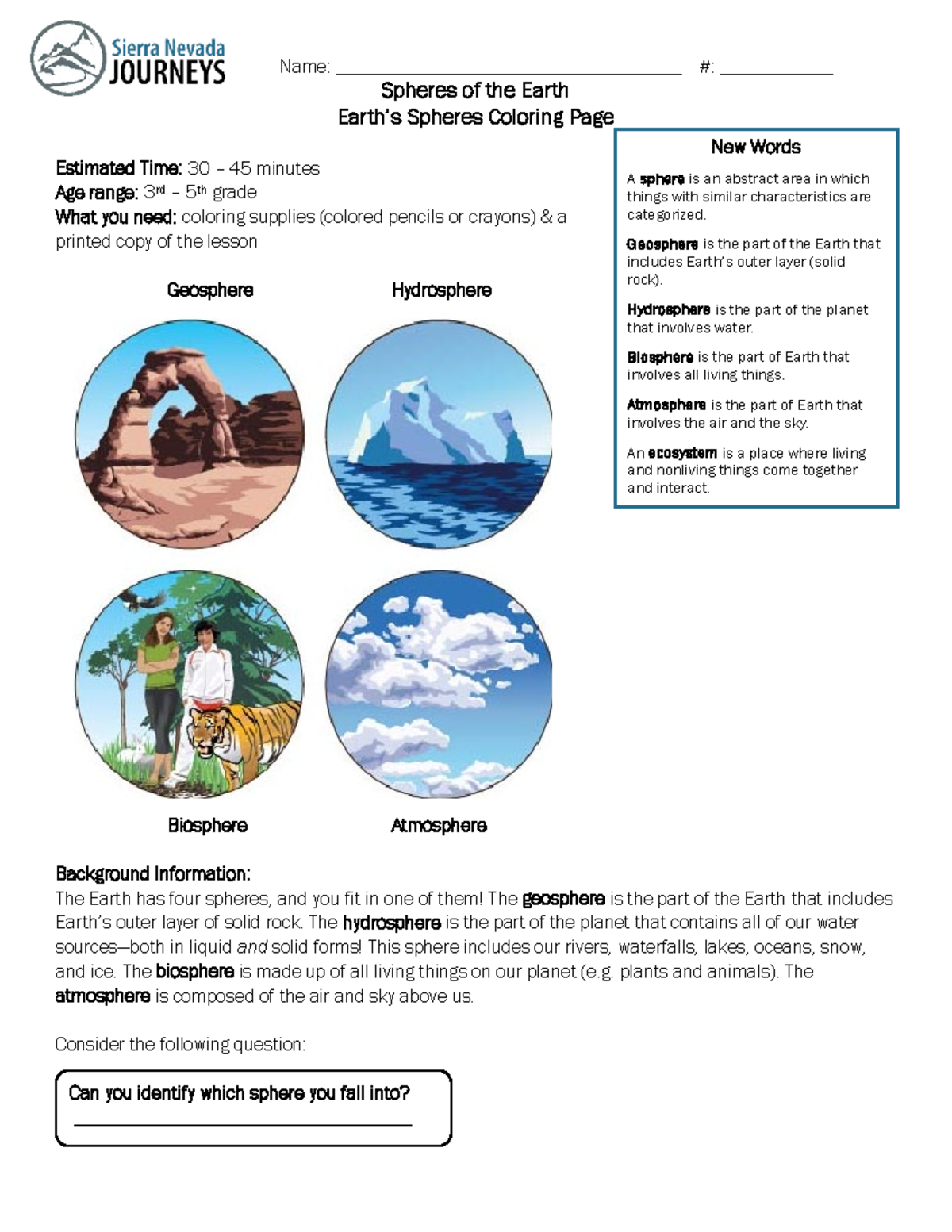 Earths+Spheres+Coloring+Page - Spheres of the Earth Earth’s Spheres ...