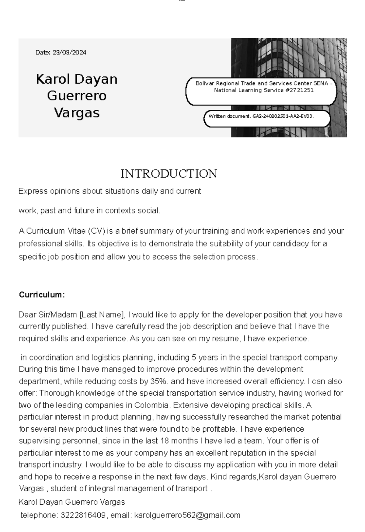 Documento-escrito-ga2-240202501-aa2-ev03 karol - OMoARcPSD| INTRODUCTION Express opinions about ...