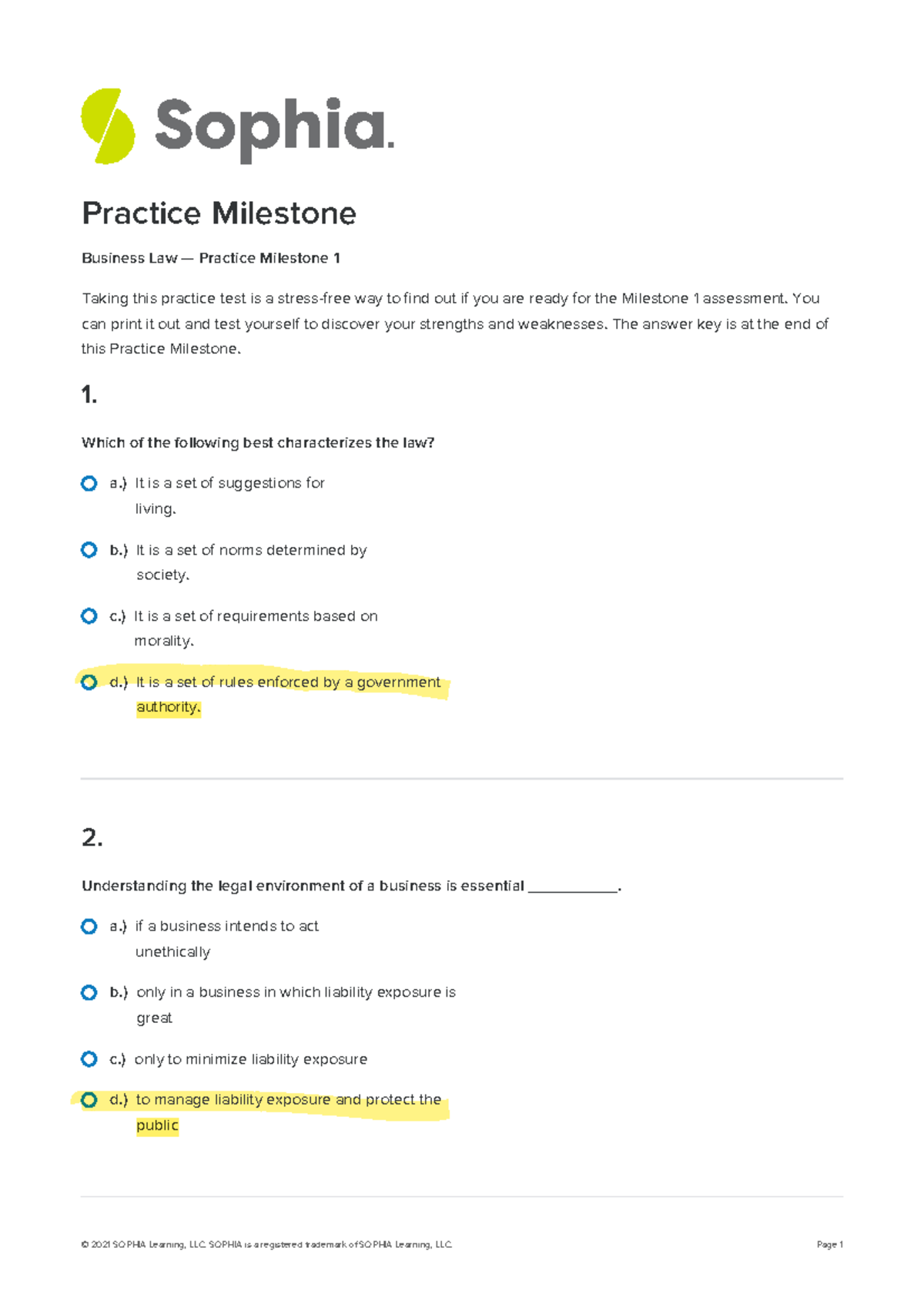 Practice Milestone 1 - a.) It is a set of suggestions for living. b ...