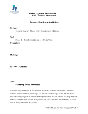 SU23 Week 9 Pre-Class Assignment Mental Health - Pre-Class Assignments ...