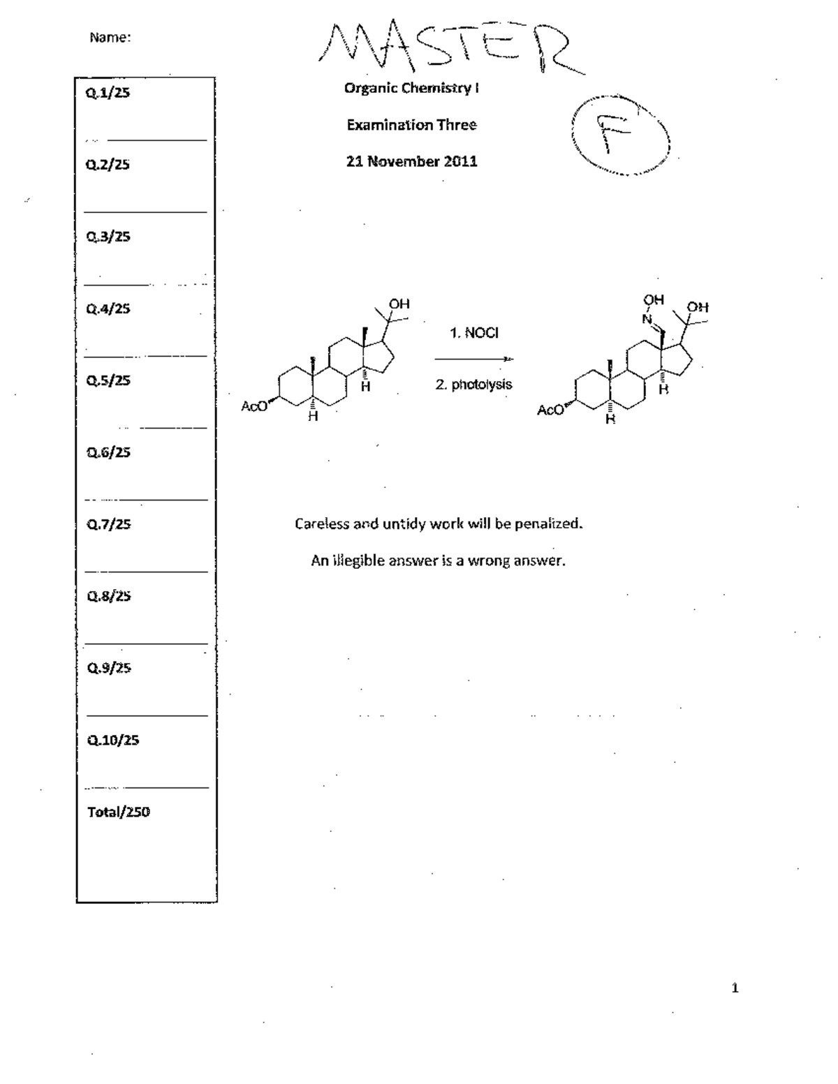 Fall 11 Exam 3 Ans - back exam for studying - CHEM 2250 - Studocu