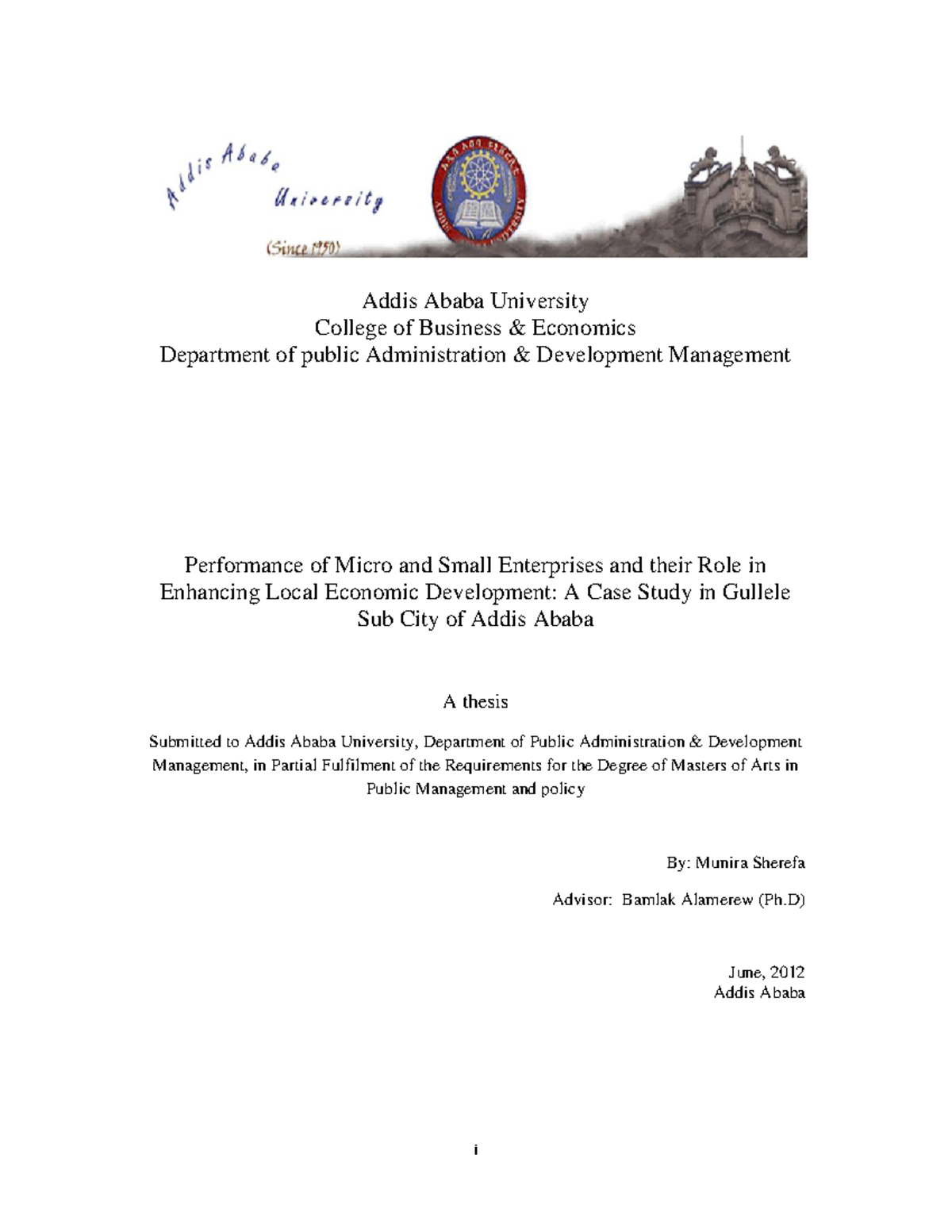 Munira Sherefa - Public Administration and Development Management is a ...