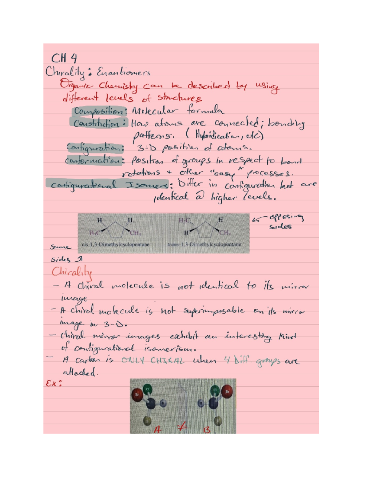Orgo 1 CH 4- Chirality and Enantiomers - CH 4 Chirality: Enantiomers ...