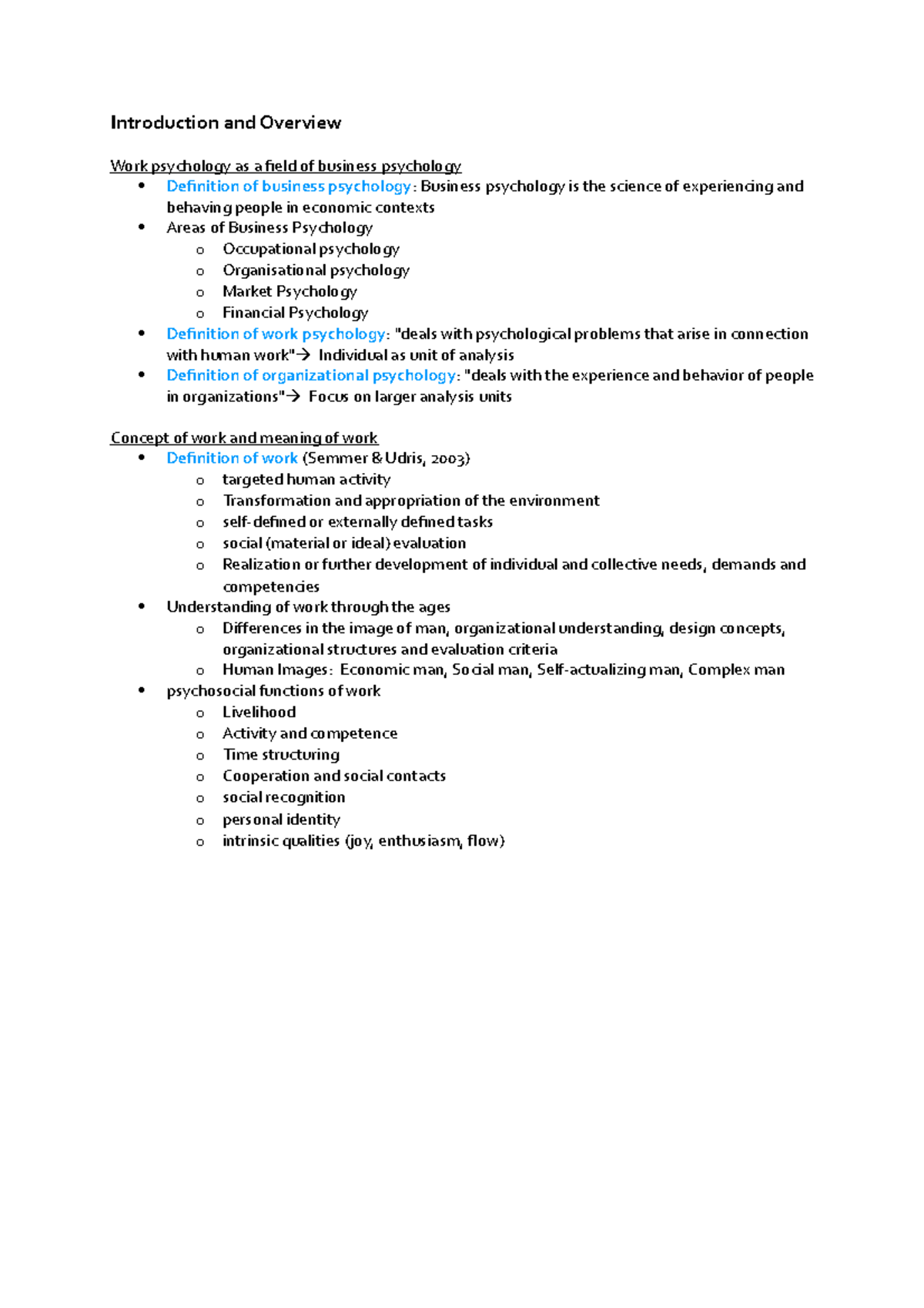 Summary 1 - Introduction and overview - Introduction and Overview Work ...