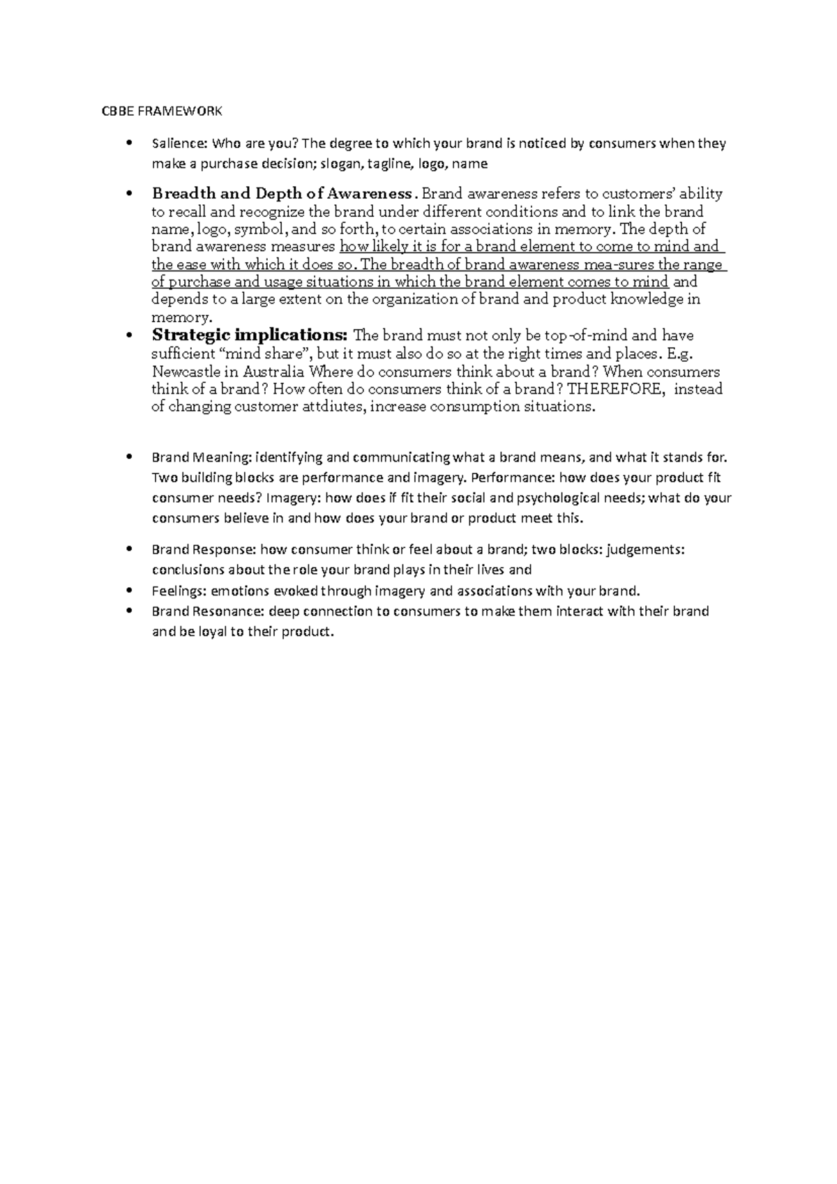 CBBE Framework - Material about Brand Recognition - CBBE FRAMEWORK ...