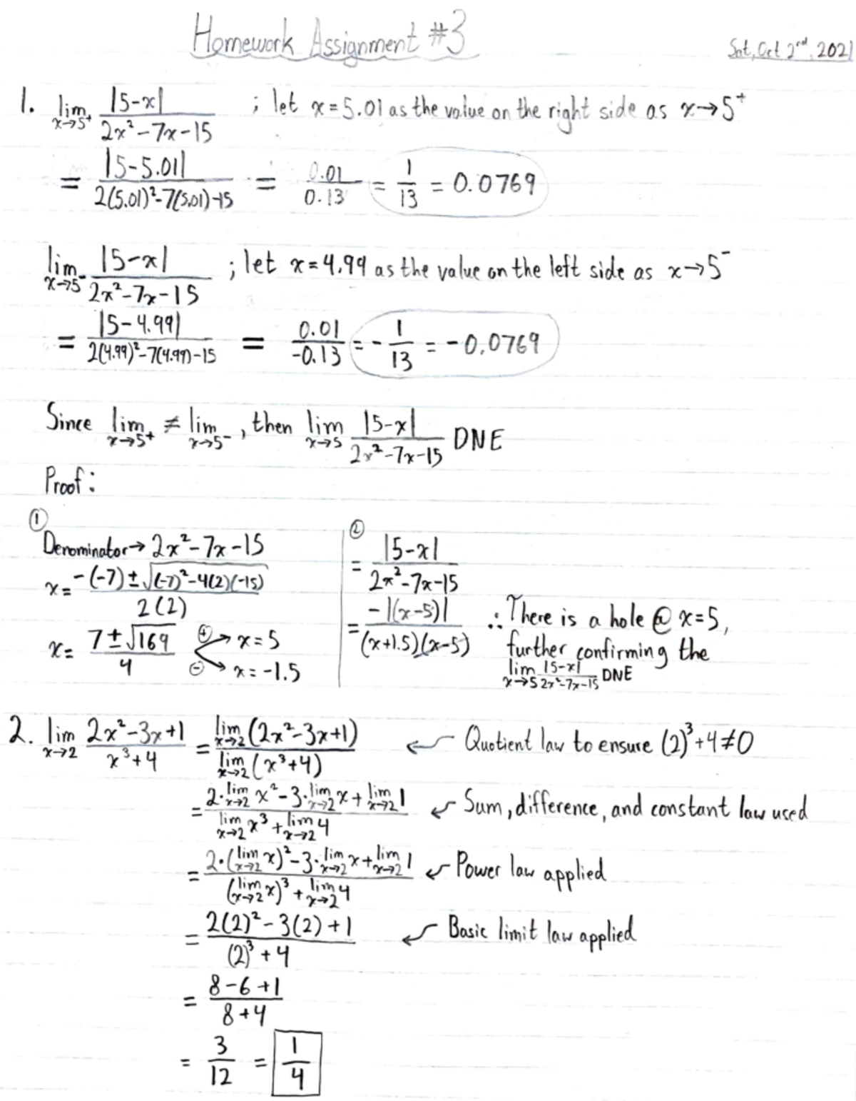 Homework Assignment 3 - CALC1000A - ####### I. hm ls-'X f ; \et 'X::_ 5 , 01 , o.~ H,e v0,I LLt ...