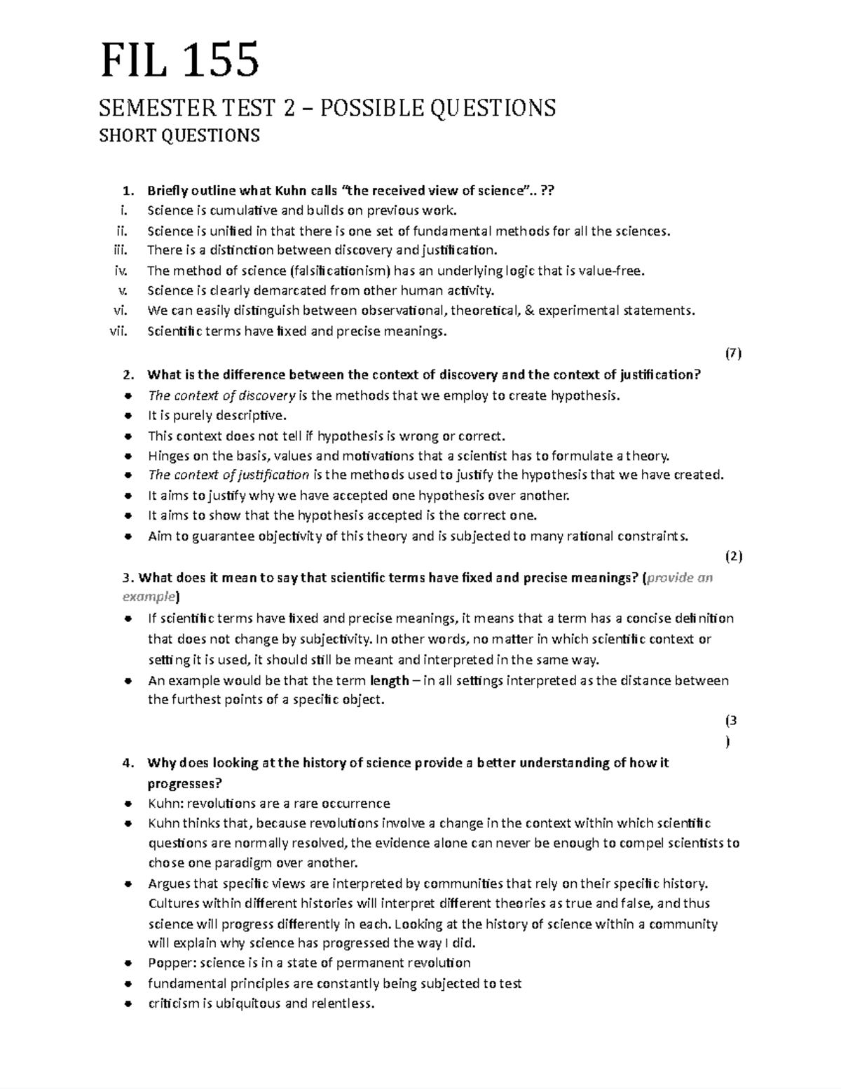 FIL 155 Semester Test 2 Possible Questions.docx - Google Dokumente ...