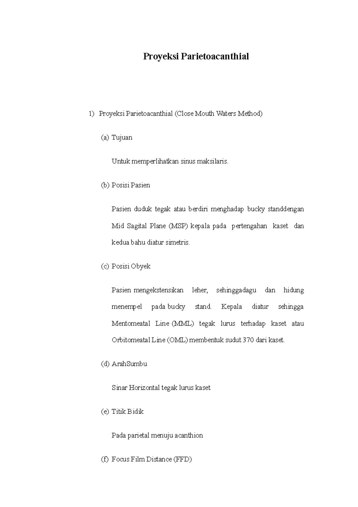 Proyeksi Parietoacanthial - Proyeksi Parietoacanthial Proyeksi ...