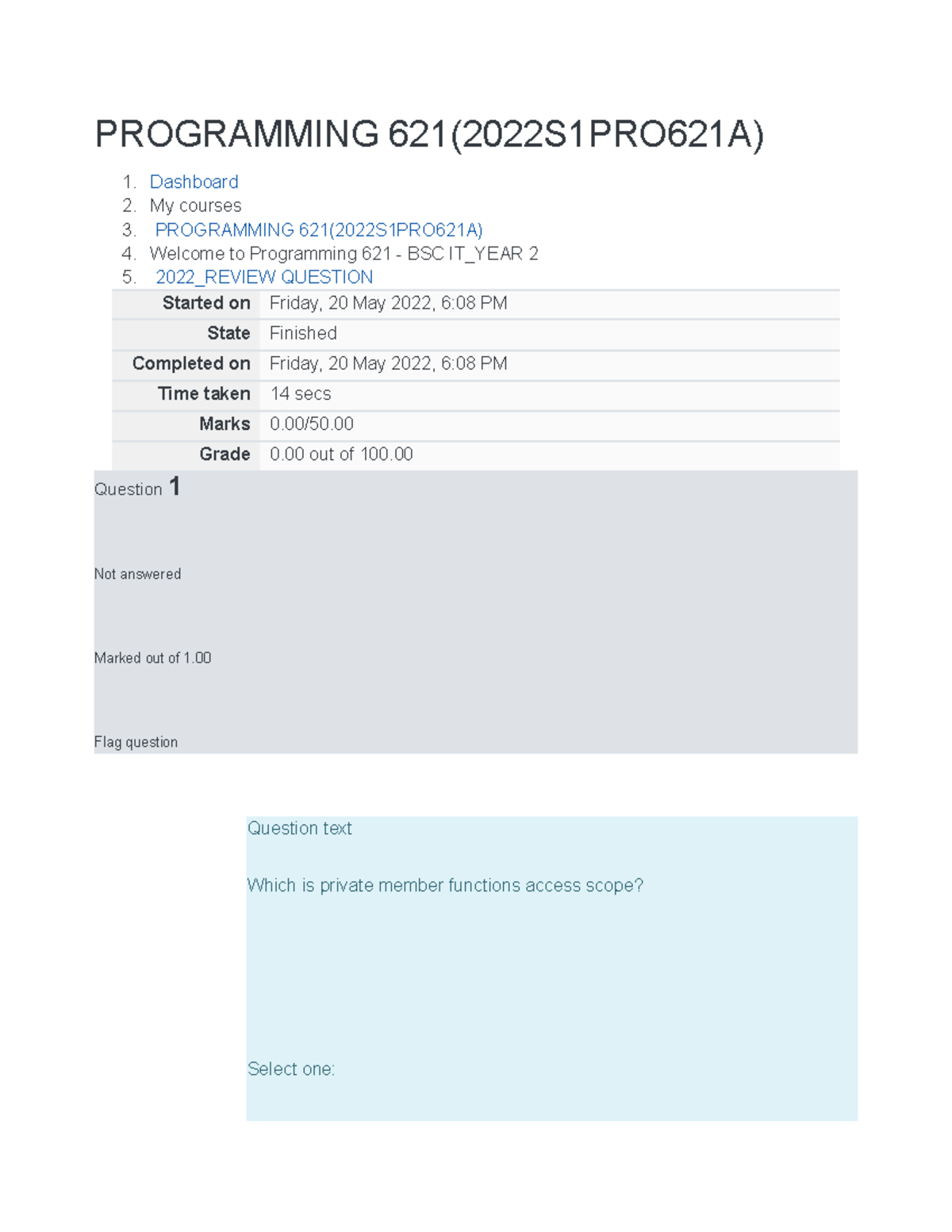 Programming 621 CA TEST 2 prog 11 - PROGRAMMING 621(2022S1PRO621A) My ...