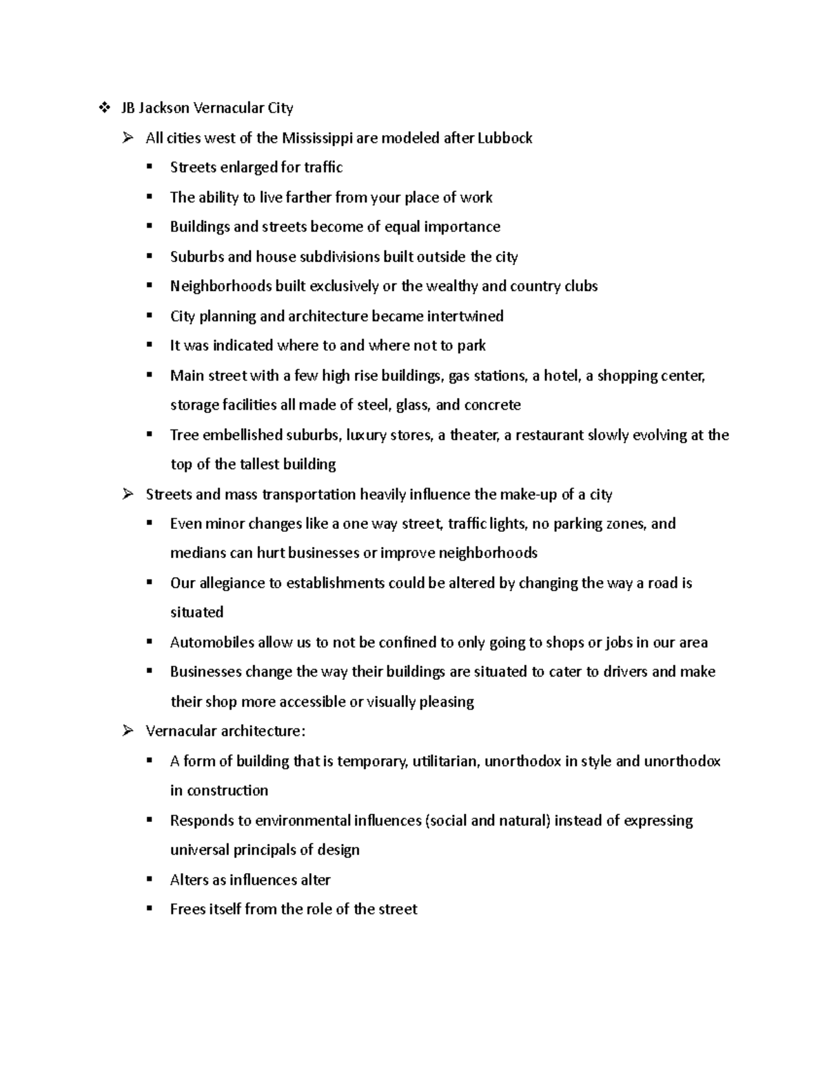 JBJackson Vernacular City notes - JB Jackson Vernacular City All cities ...