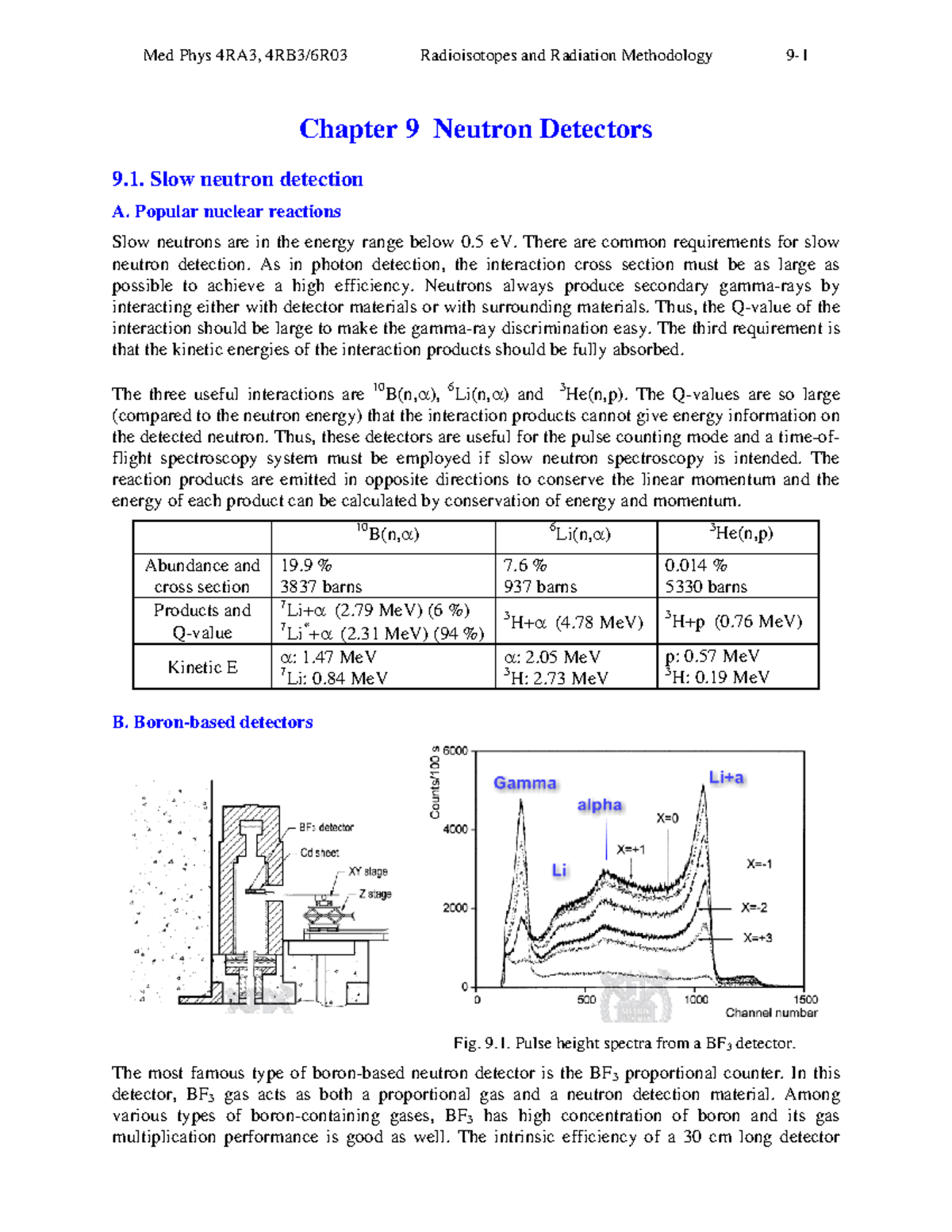 4RA34RB3 Lecture Note 9 Neutron Detectors - Med Phys 4RA3, 4RB3/6R03 ...