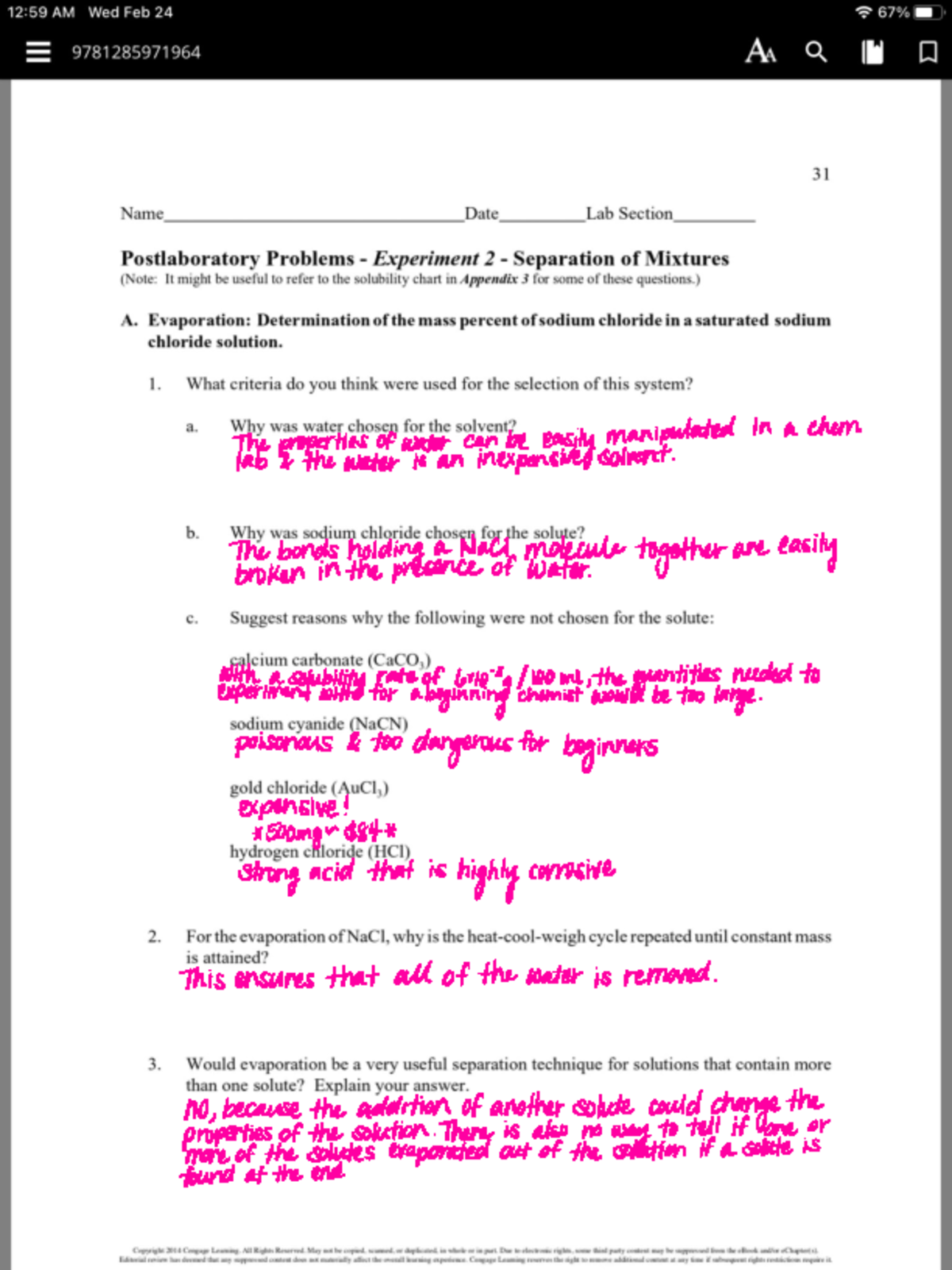 Experiment 2 - The properties of water can be easily manipulated in a ...